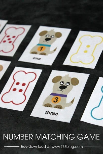 FREE Preschool Number Matching Game