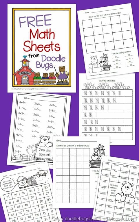 Pre K Printable Math Worksheets