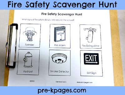 Free Fire Safety Scavenger Hunt Printable