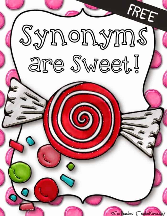 Free Synonyms Are Sweet Printable Free Synonyms Are Sweet Printable