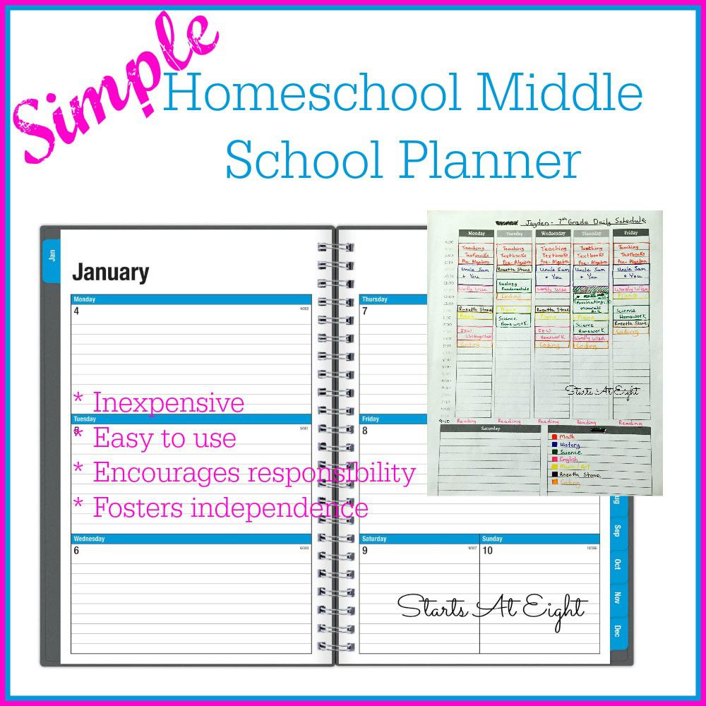FREE Simple Homeschool Middle School Planner