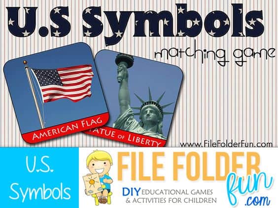 FREE Printable U.S. Symbols Matching Game