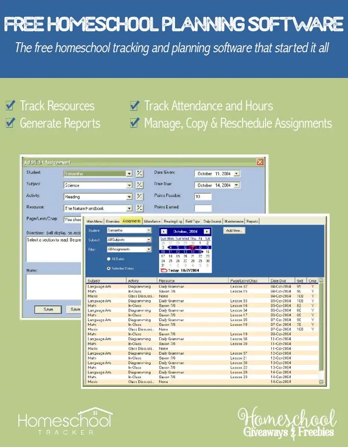 FREE Homeschool tracking and planning software