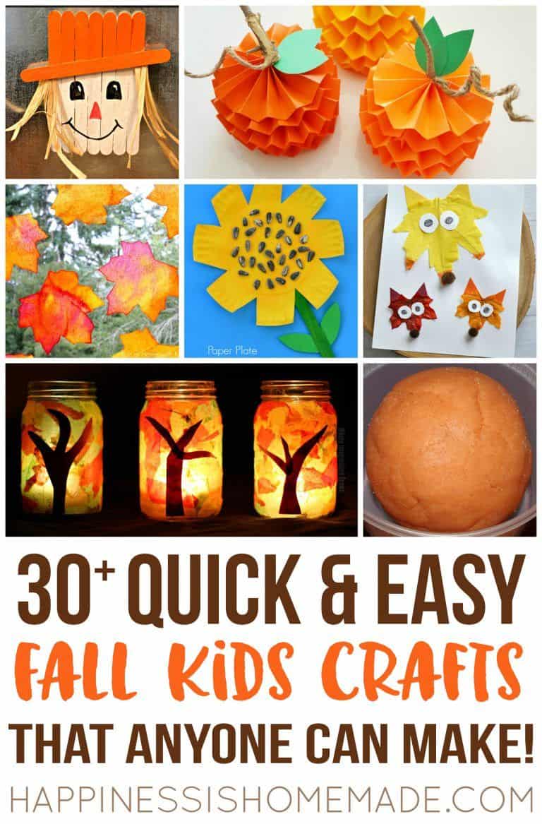 30 Quick And Easy Fall Kids Crafts That Anyone Can Make Homeschool