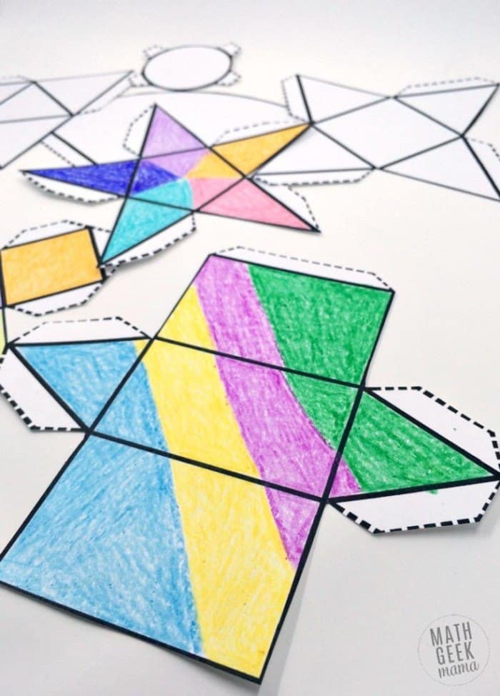 FREE Foldable 3D Shapes Printable Packs