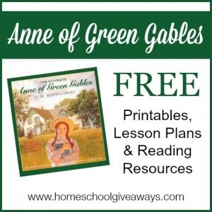 Anne of Green Gables FREE Printables, Lesson Plans and Reading Resources