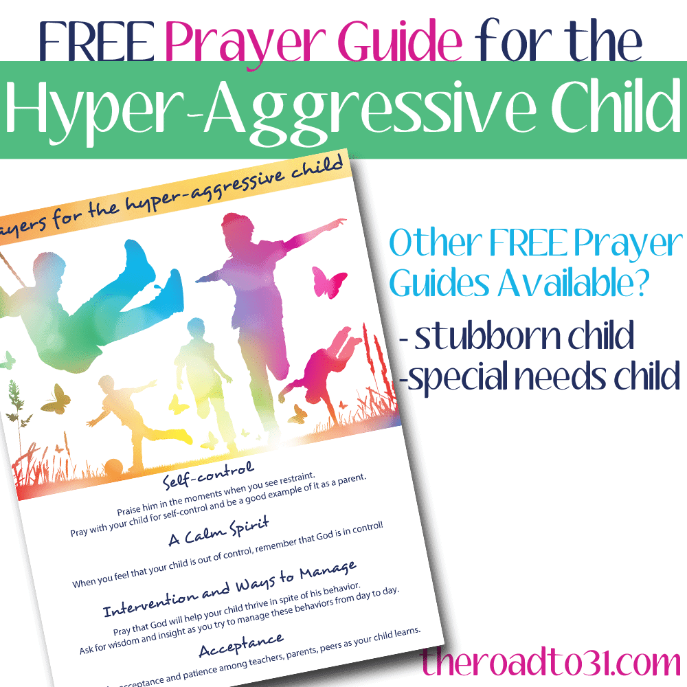 FREE Printable Prayer Guide for the Hyper-Aggressive Child