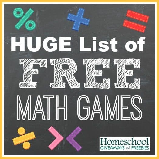 HUGE List of FREE Math Games!