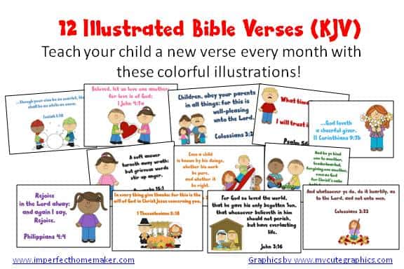 FREE Illustrated Bible Verses - Homeschool Giveaways
