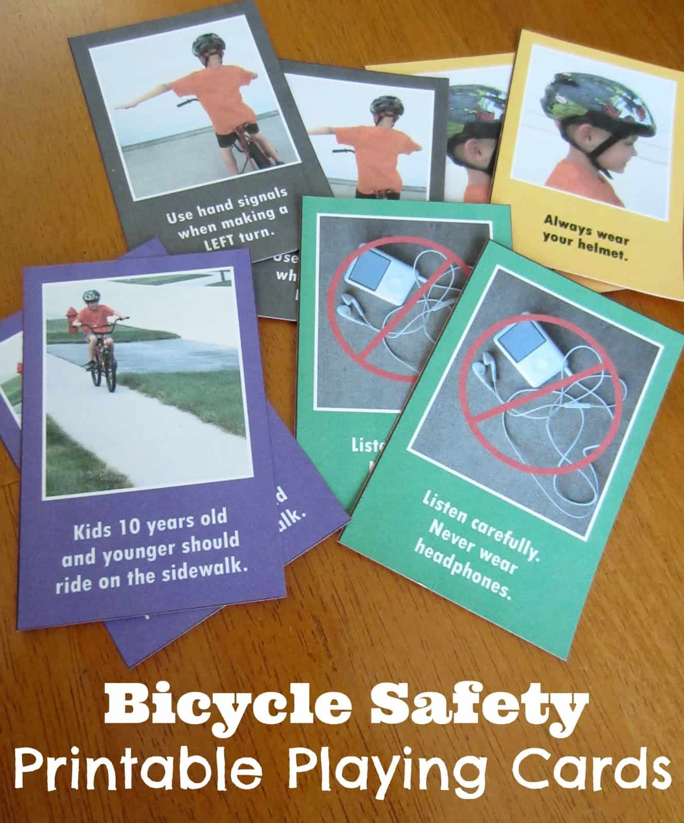 Free Printable Bicycle Safety Playing Cards