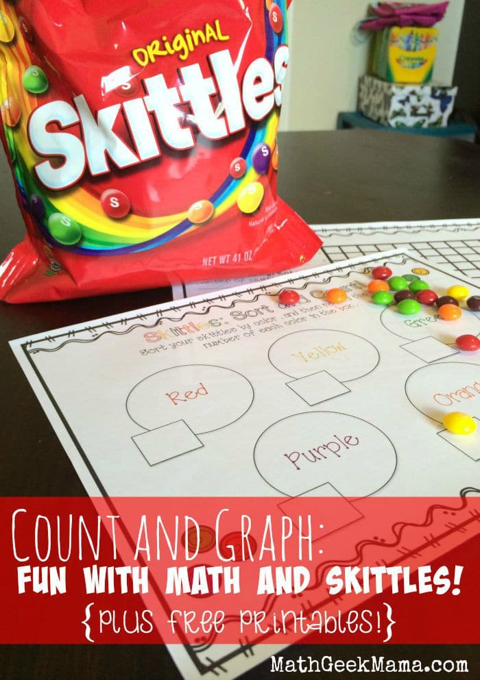 Skittle Math: Count and Graph with FREE Printables