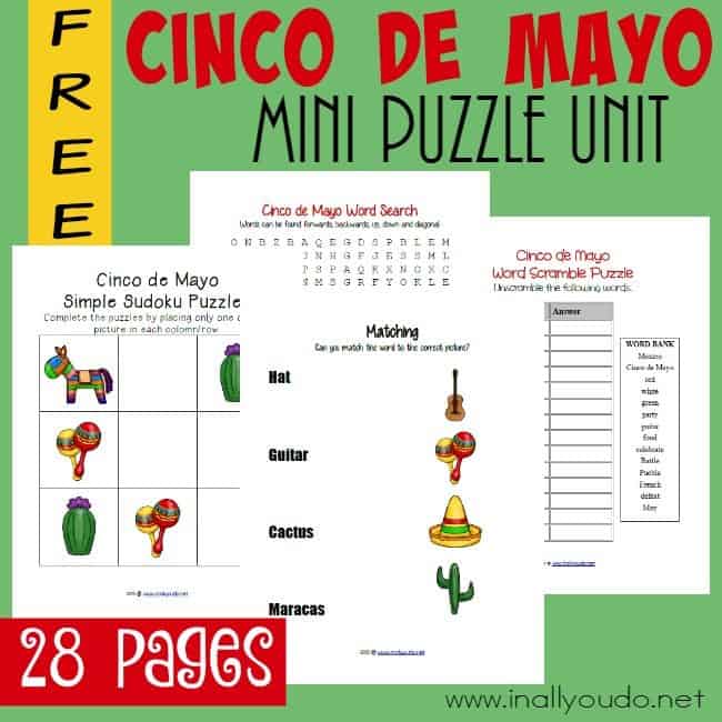Free Cinco de Mayo Puzzle and Activity Pack