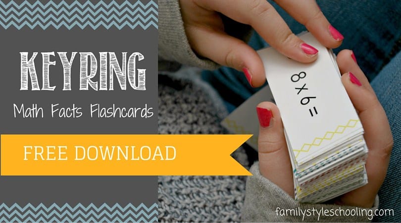 FREE Printable Keyring Math Flashcards
