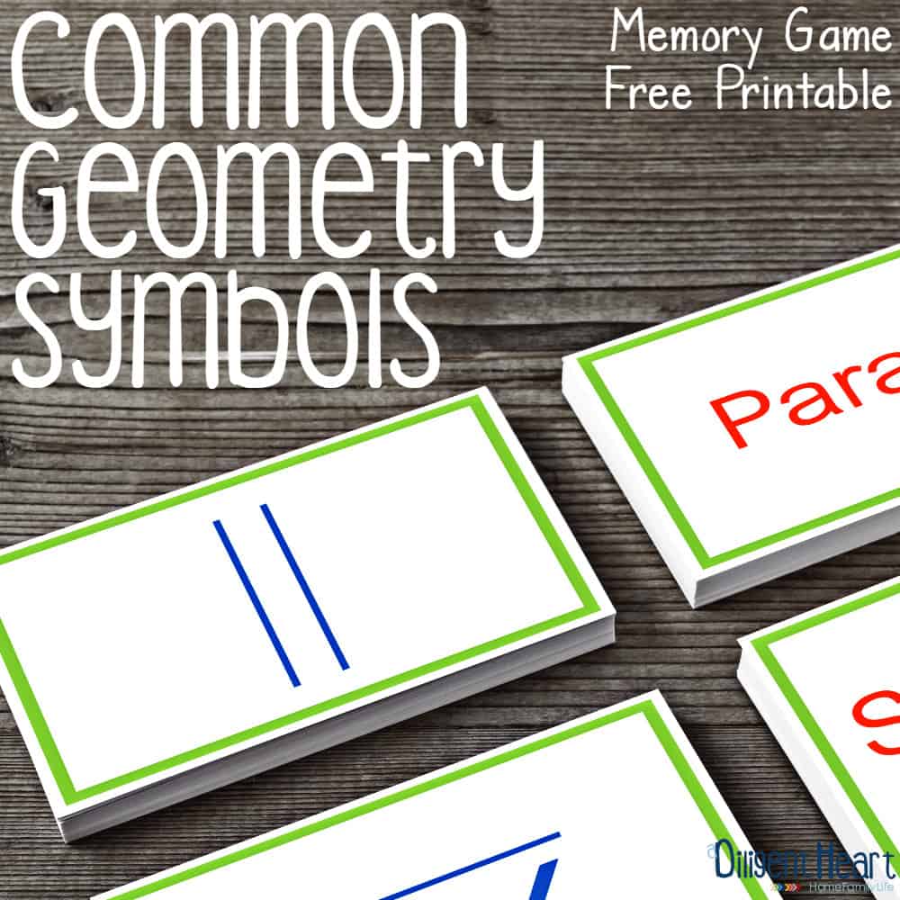 FREE Printable Geometry Symbols Memory Game