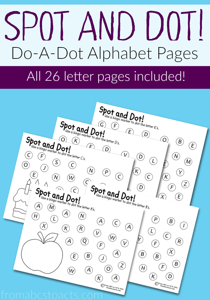 FREE Spot and Dot Alphabet Pages