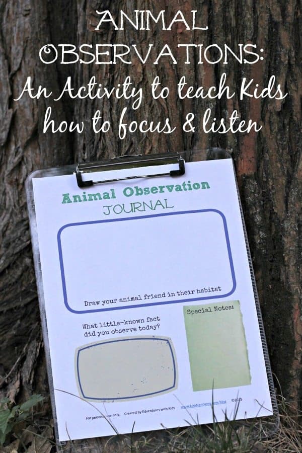 FREE Printable Animal Observations Journal
