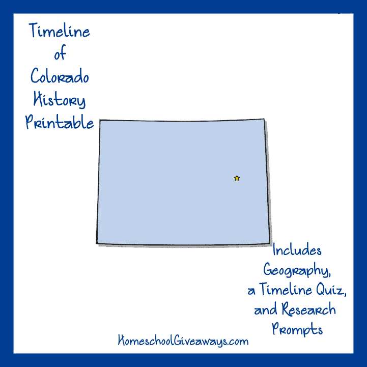 FREE Colorado State History Printable