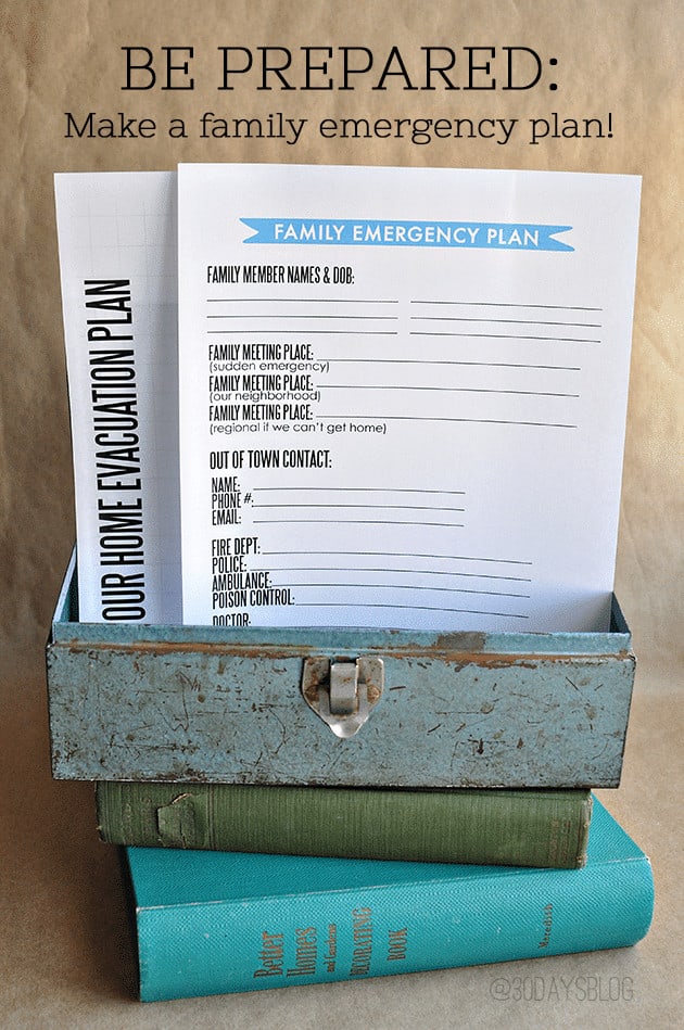 FREE Printable Family Emergency Plan