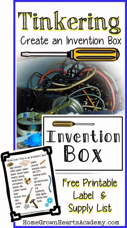 FREE Printable Label and Supply List for an Invention Box