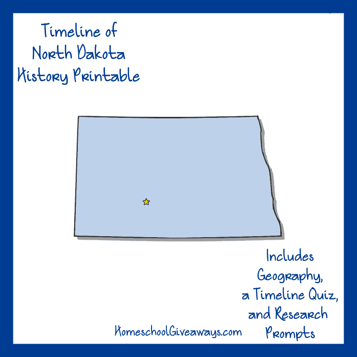 FREE North Dakota State History Printable