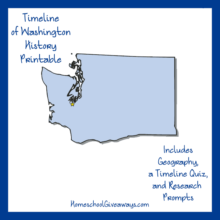 7-page FREE Washington State History Printable