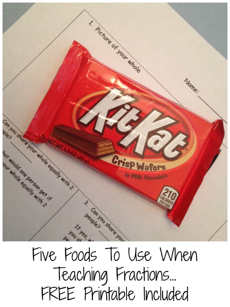 Five Foods to Use When Teaching Fractions with FREE Printable