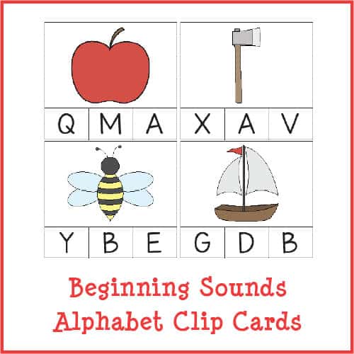 Beginning Sounds Alphabet Clip Cards {101 Ways to Teach the Alphabet}