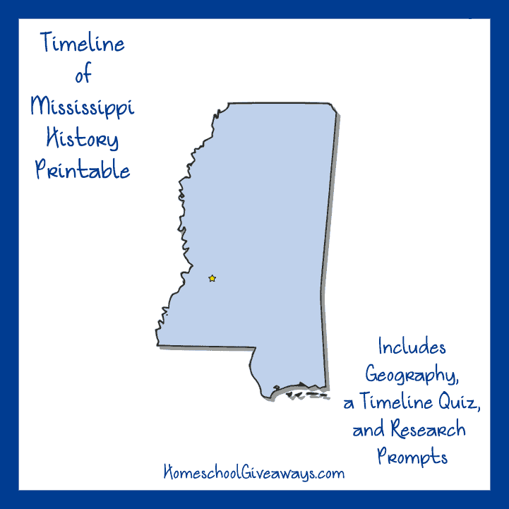 FREE Mississippi State History Printable