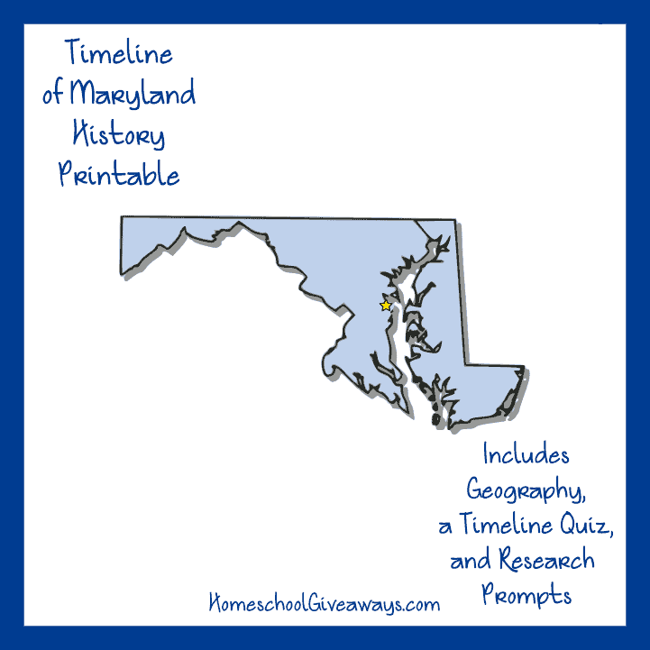 FREE Maryland State History Printable
