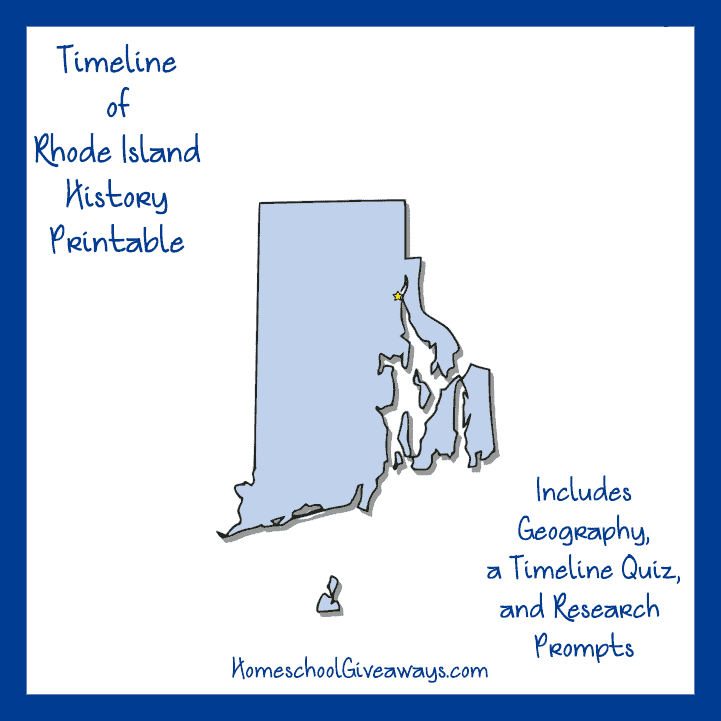 FREE Rhode Island State History Printable