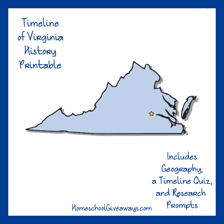 FREE Virginia State History Printable
