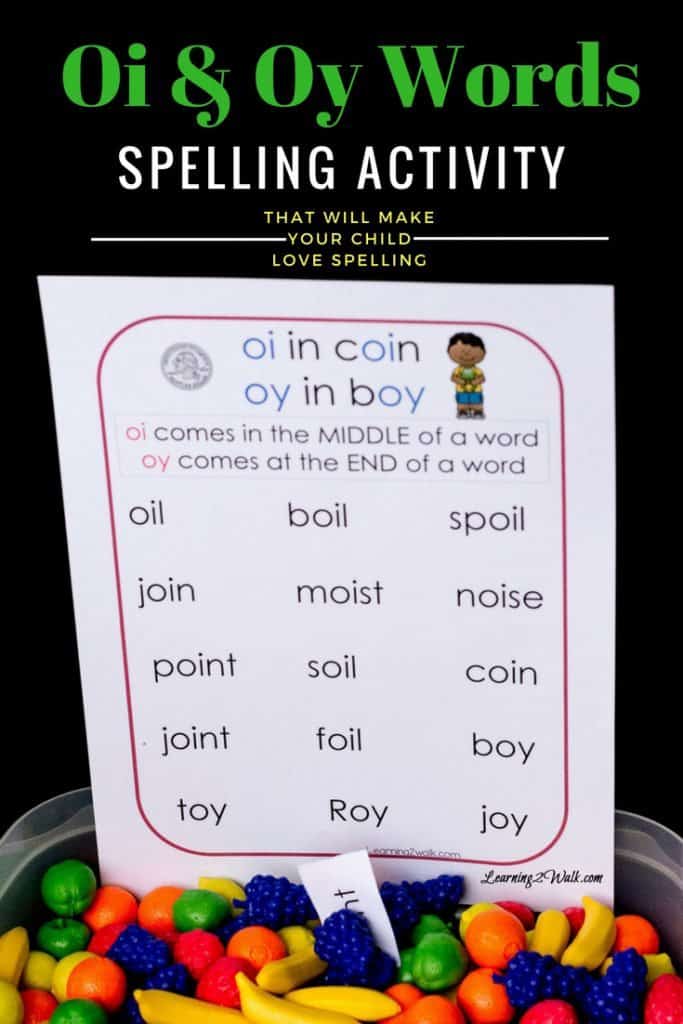 FREE Printable Oi and Oy Spelling Pack