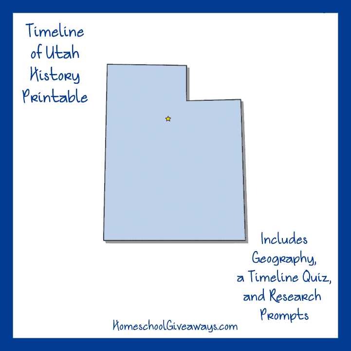 FREE Utah State History Printable