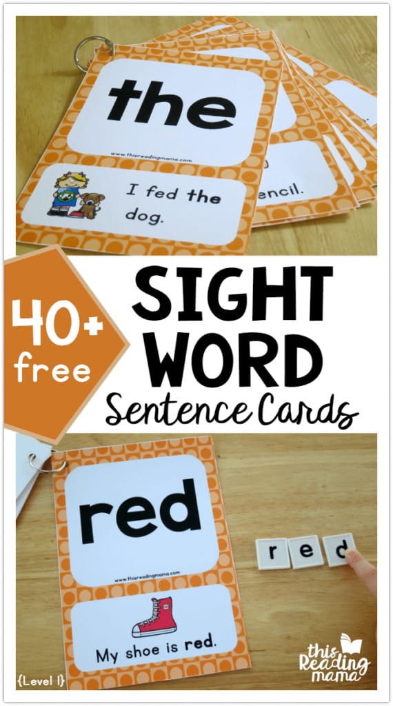 50+ FREE Printable Sight Word Sentence Cards (Levels 1 & 2)