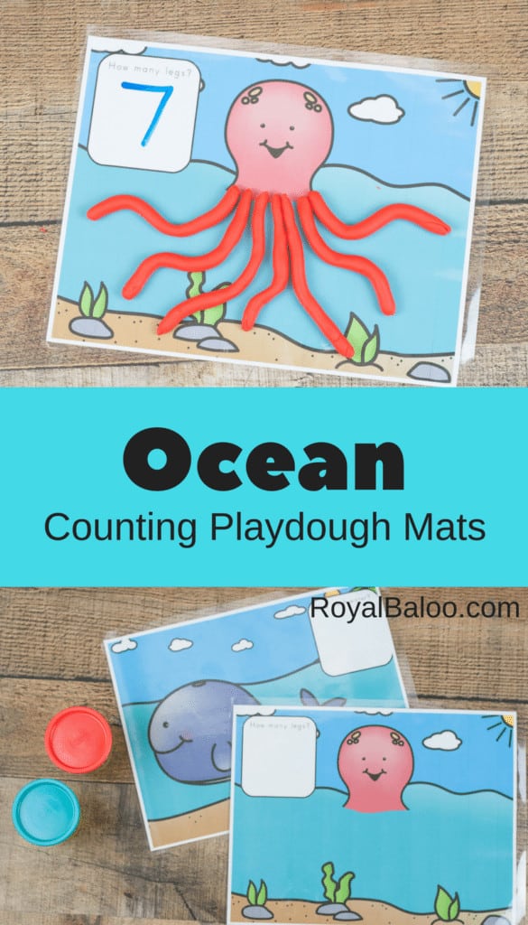 FREE Ocean Playdough Counting Math Mats
