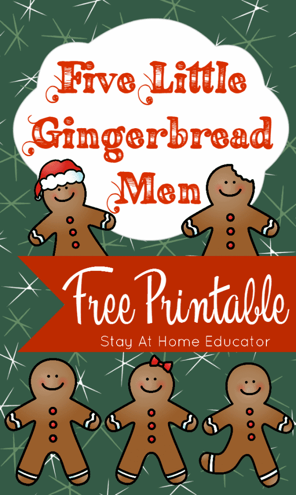 Five Little Gingerbread Men with FREE Printables