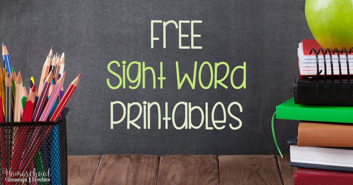 FREE Sight Word Printables