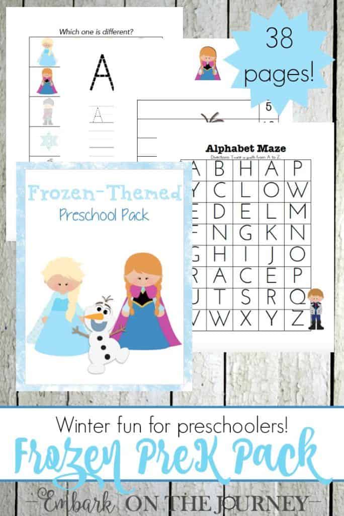 FREE Frozen Themed Printable Preschool Pack