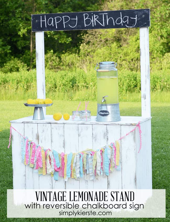 DIY Vintage Lemonade Stand With Reversible Chalkboard Sign