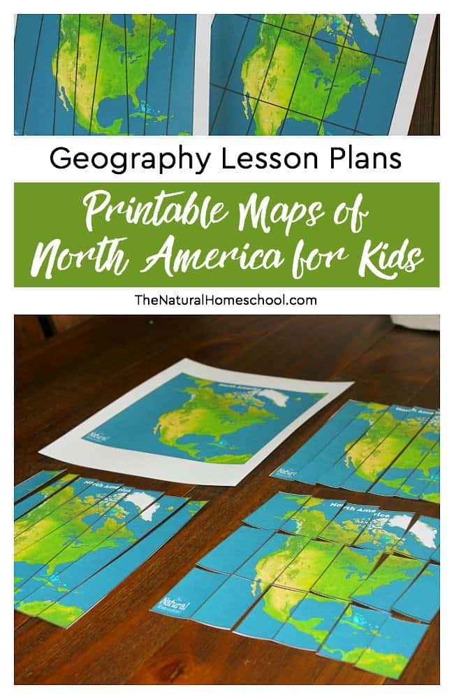 Geography Lesson Plans ~ Printable Maps of North America for Kids