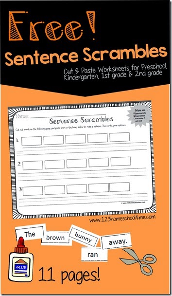 FREE Sentence Scrambles for Early Elementary