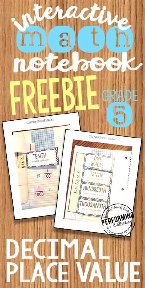 FREE 5th Grade Math Interactive Notebook