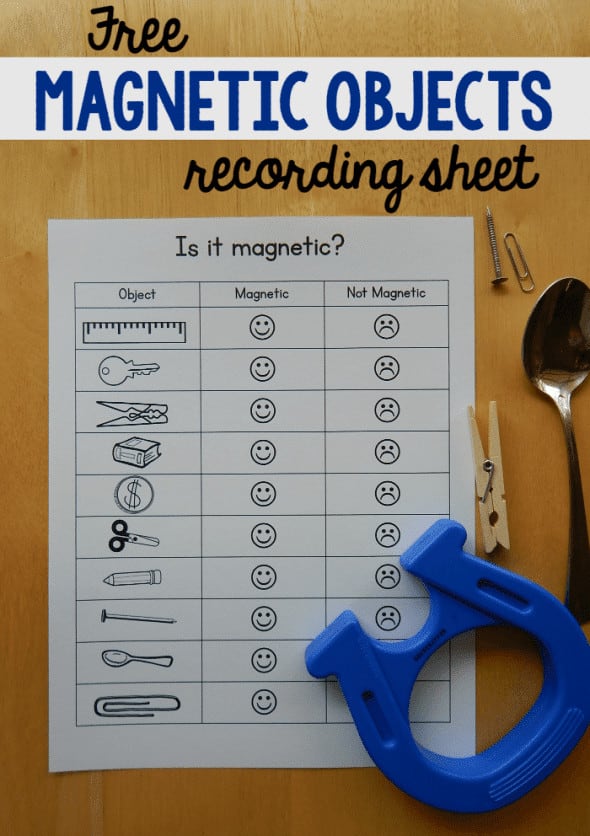 FREE Magnet Worksheet for Kids