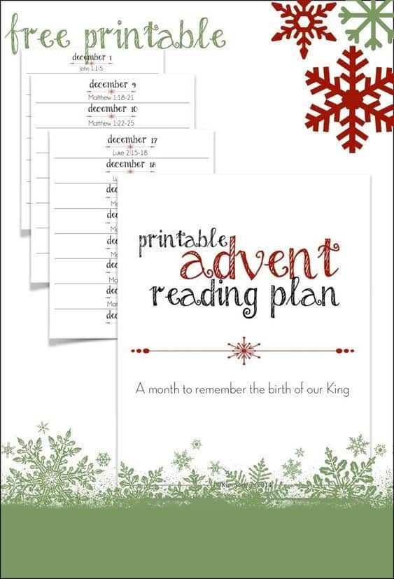 FREE Printable Advent Calendar Reading Plan for Kids