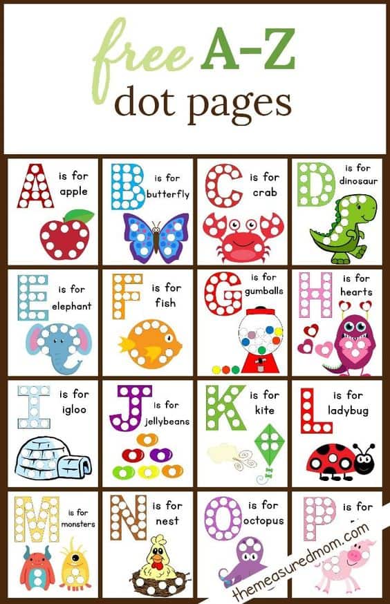 FREE Printable ABC Dot Printables