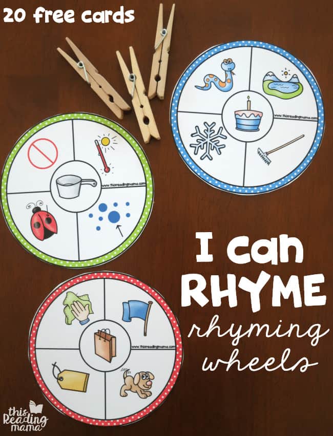 20 FREE Printable Rhyming Wheels for Practice