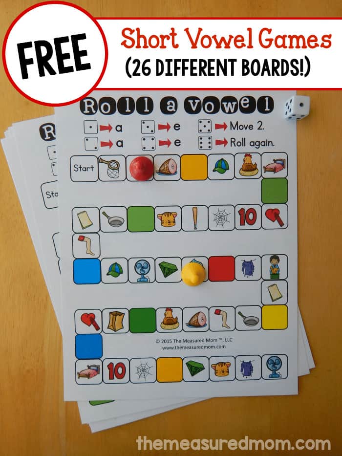 26 FREE Short Vowel Sound Games