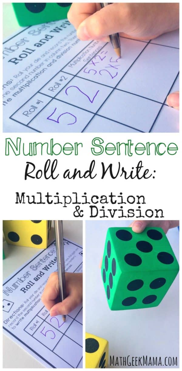 FREE Roll and Write Multiplication and Division Fact Family Activities