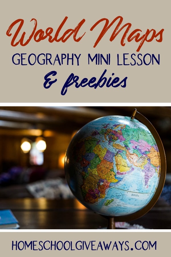 World Maps Geography Mini Lesson & FREEBIES