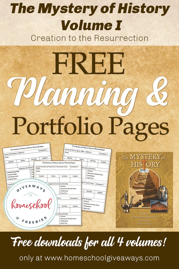 The Mystery of History Planning & Portfolio Pages {Free Download}